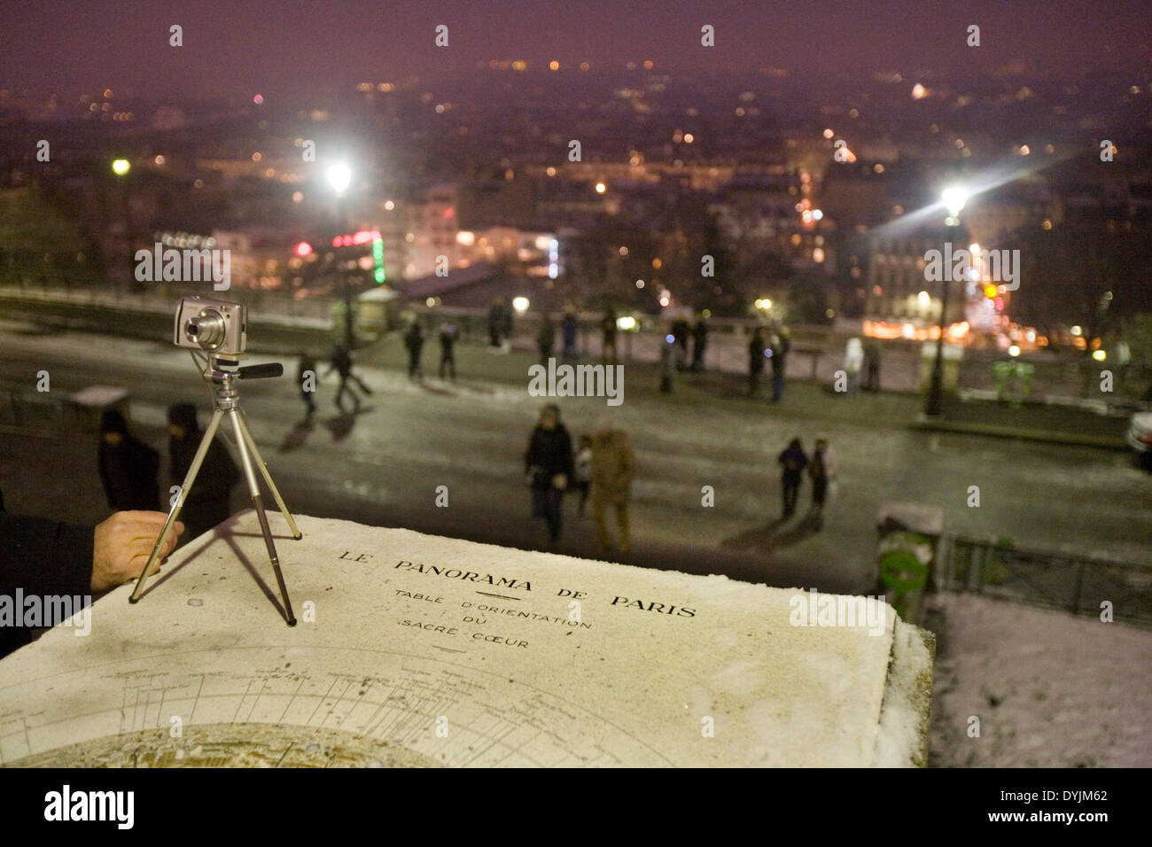 Montmartre, Paris in heavy snow. Rare winter conditions. Montmartre ...