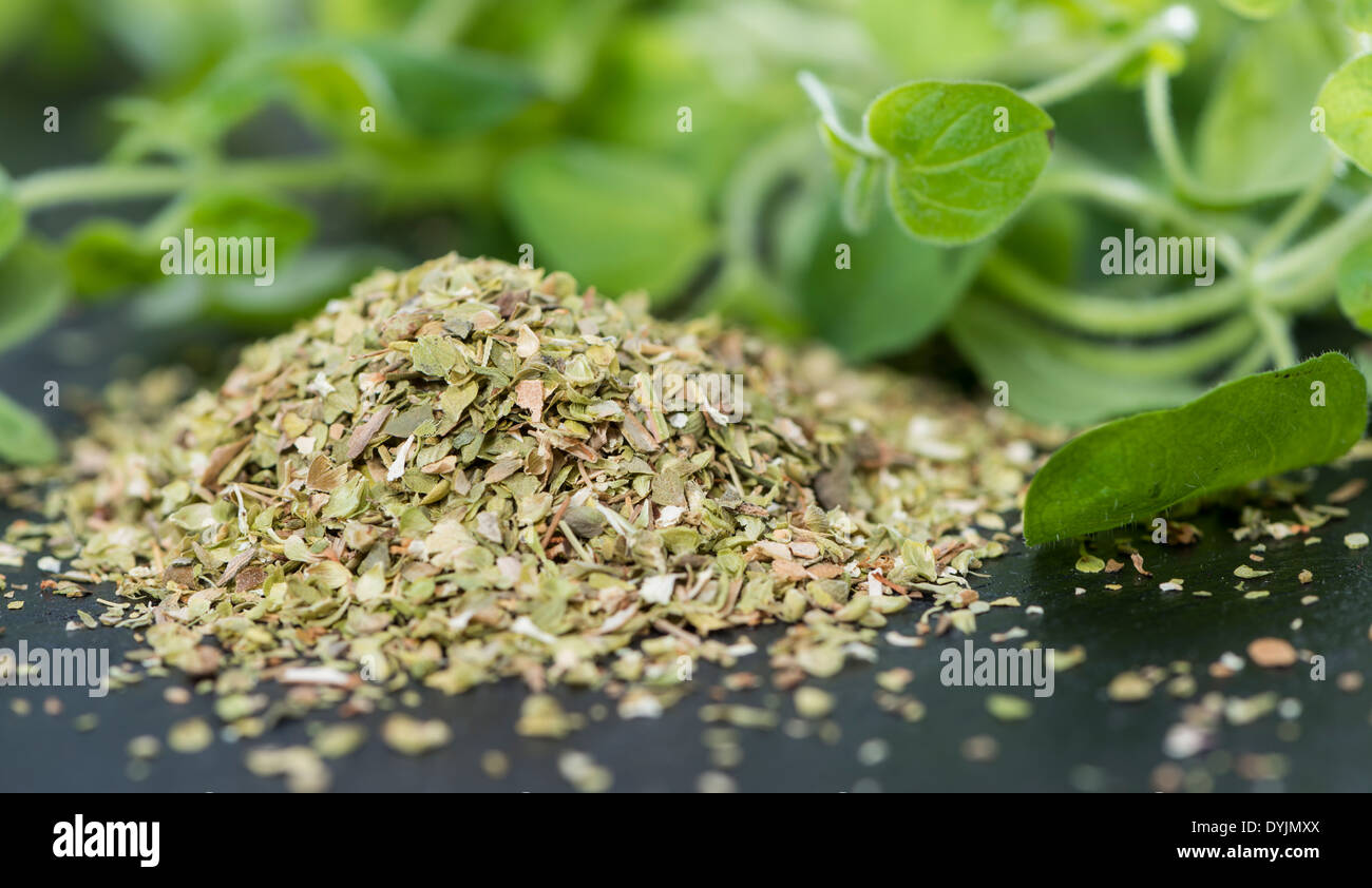 Heap of Shredded Oregano (high resolution close-up shot Stock Photo - Alamy