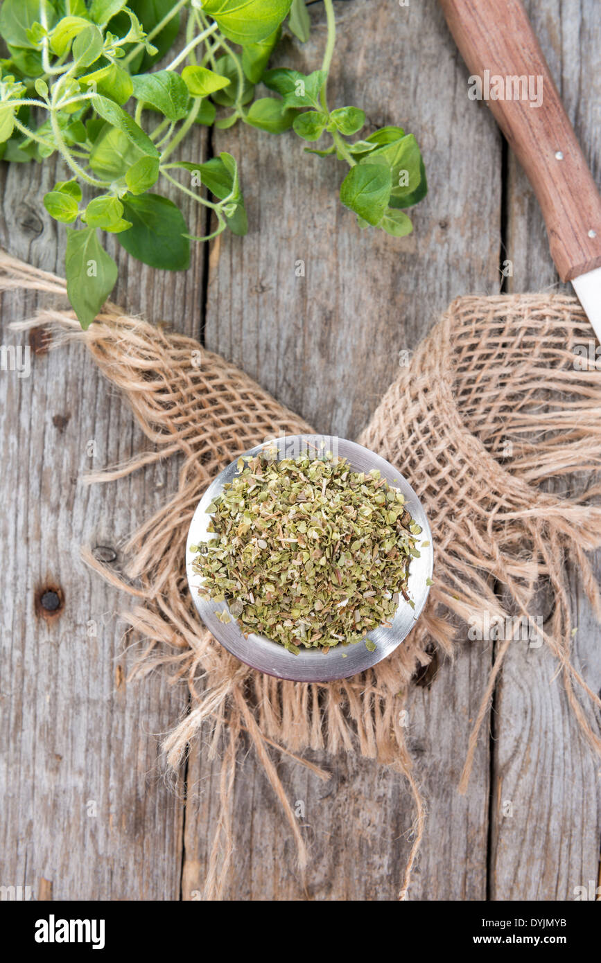 Portion of shredded Oregano (detailed close-up shot Stock Photo - Alamy