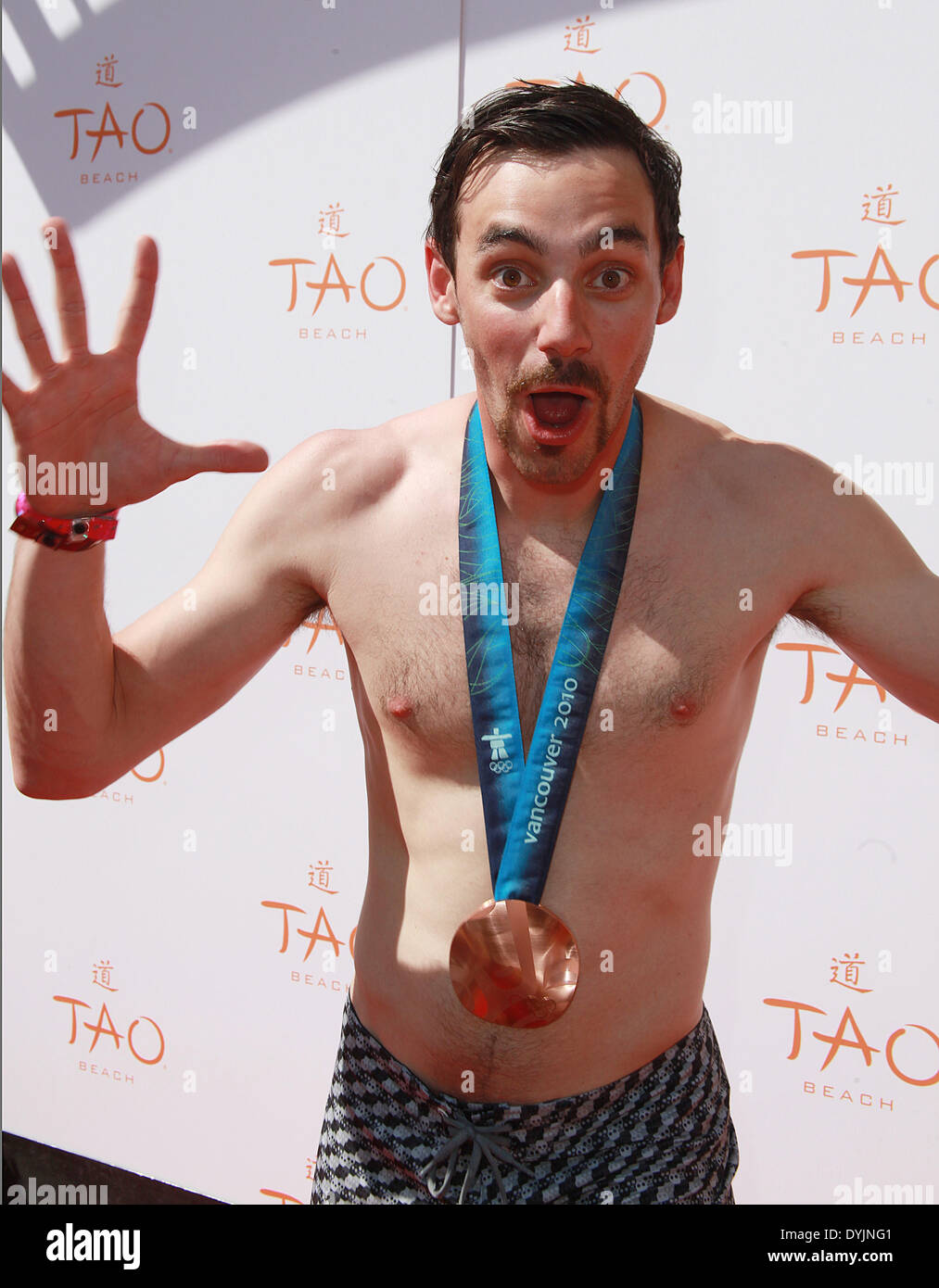 Las Vegas, Nevada, USA. 19th Apr, 2014. Olympic speed skater Travis Jayner attends the grand ...