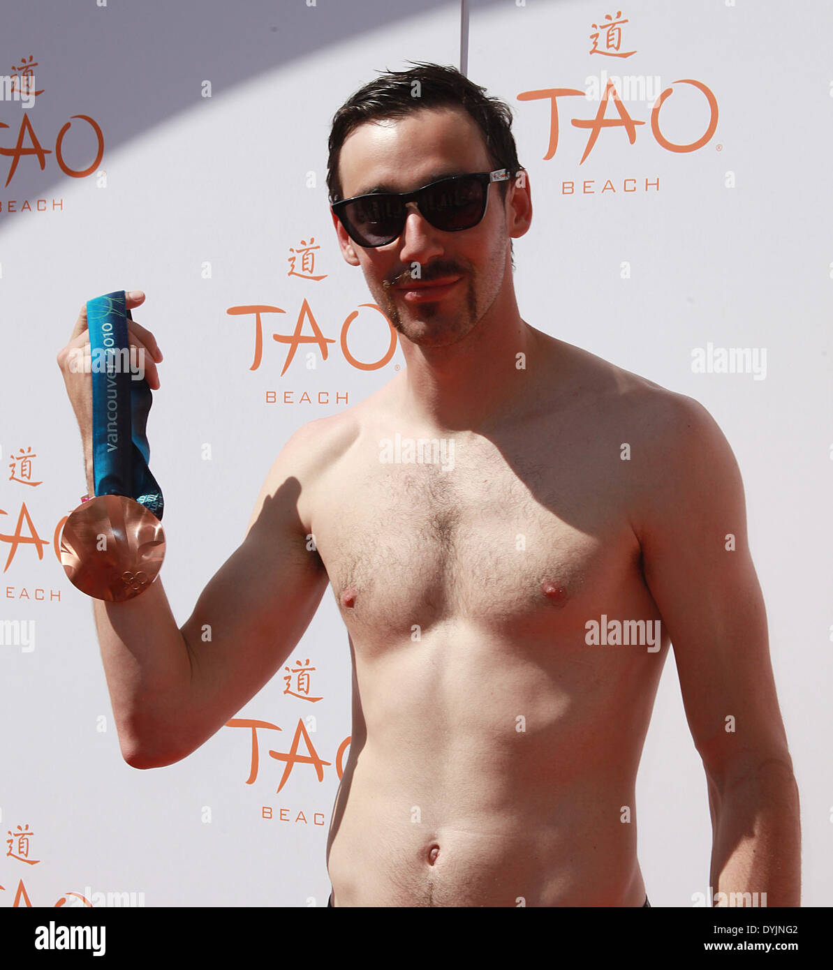 Las Vegas, Nevada, USA. 19th Apr, 2014. Olympic speed skater Travis Jayner attends the grand ...