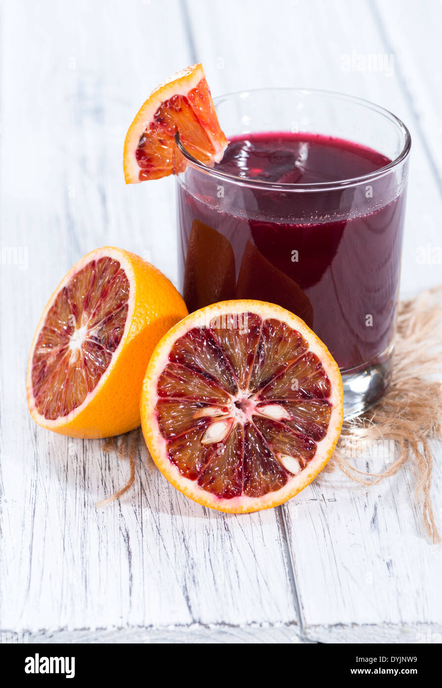Fresh made Juice in a glass (Blood Orange Stock Photo - Alamy