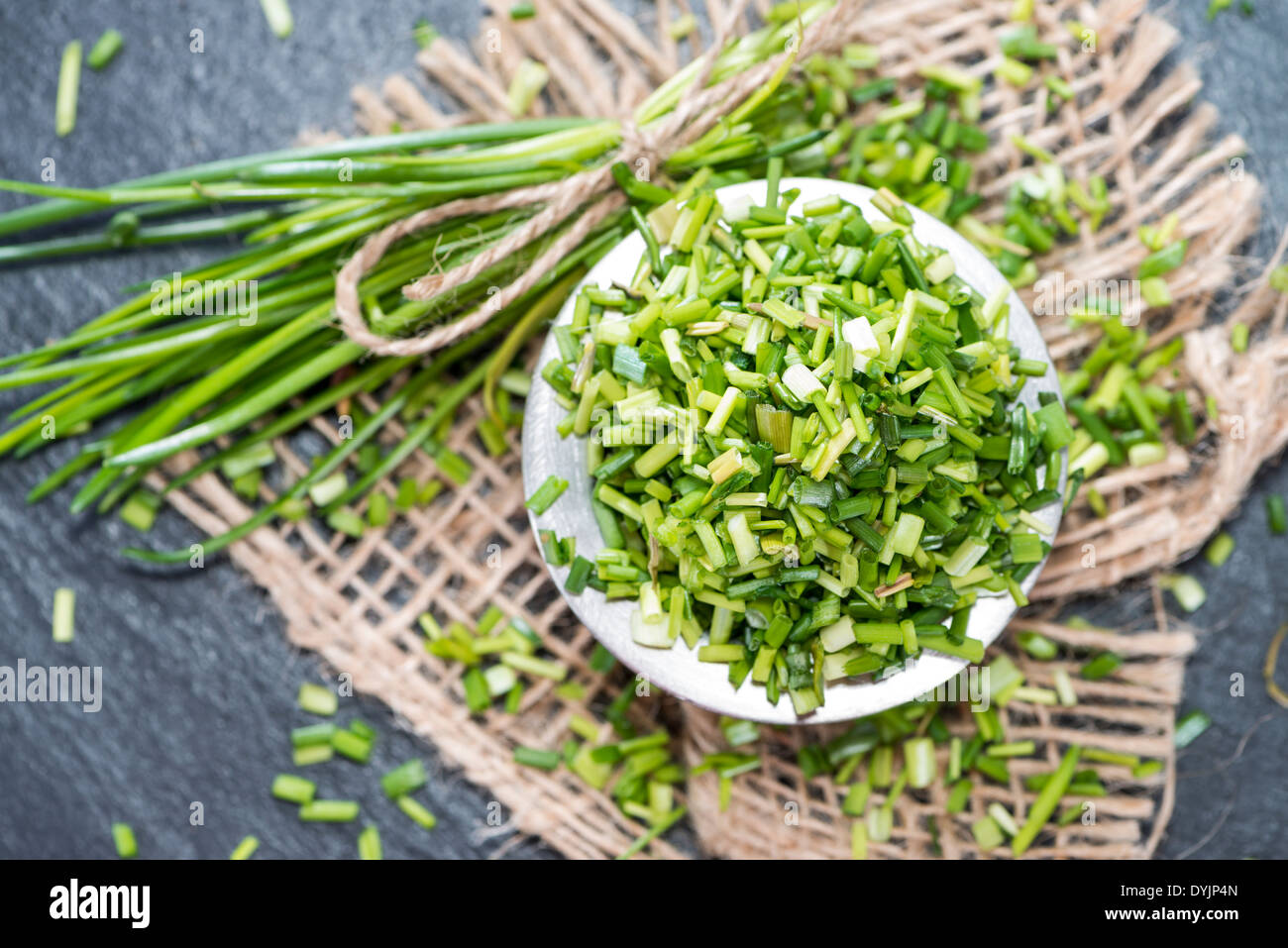 Portion of fresh Chive (studio close-up shot Stock Photo - Alamy