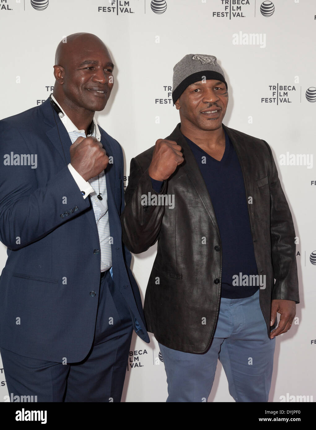 Evander Holyfield and Mike Tyson attend premiere Champs movie during ...