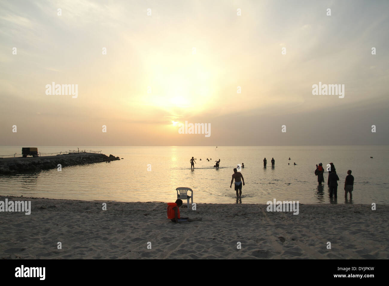 Dukhan, Qatar. April 18 2014. Sunset by the Dukhan seaside in north ...