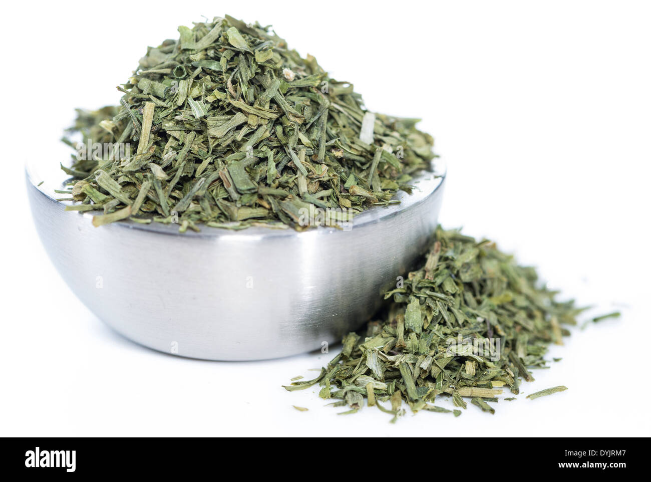 Small portion of dried Chive (isolated on white background Stock Photo ...