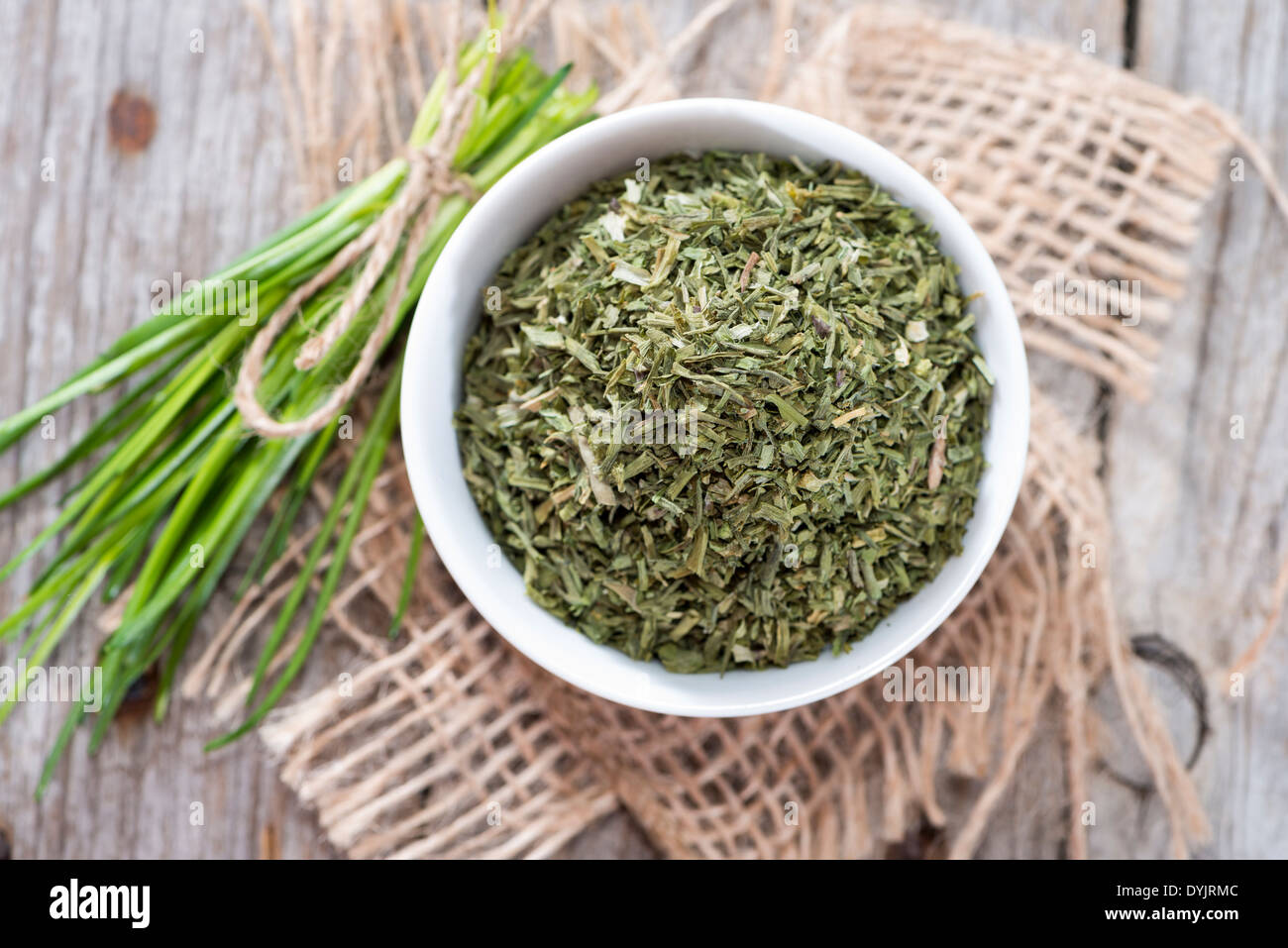 Dried Chive (shredded) as detailed studio shot Stock Photo - Alamy
