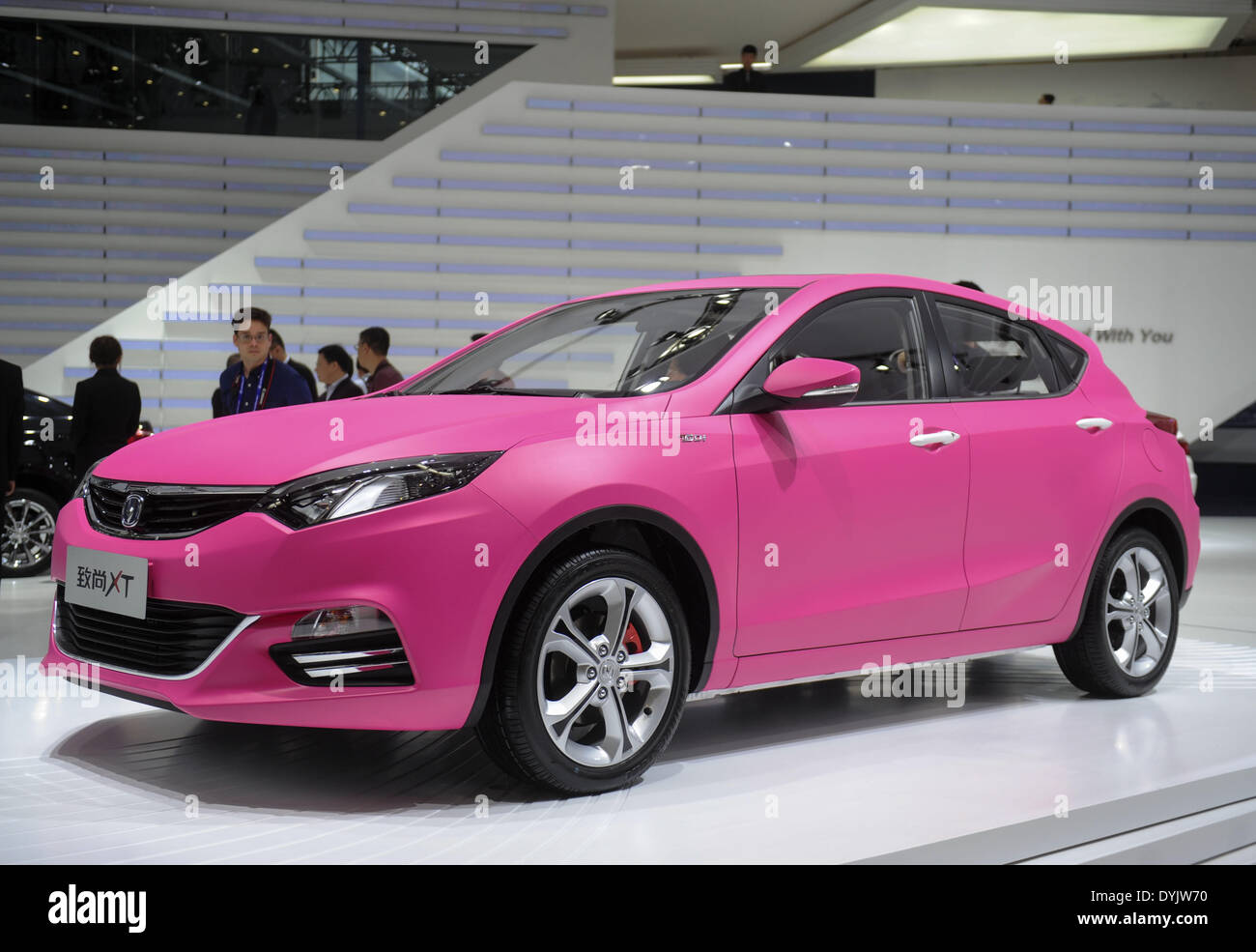 Beijing, China. 20th Apr, 2014. A Changan XT vehicle is displayed ...