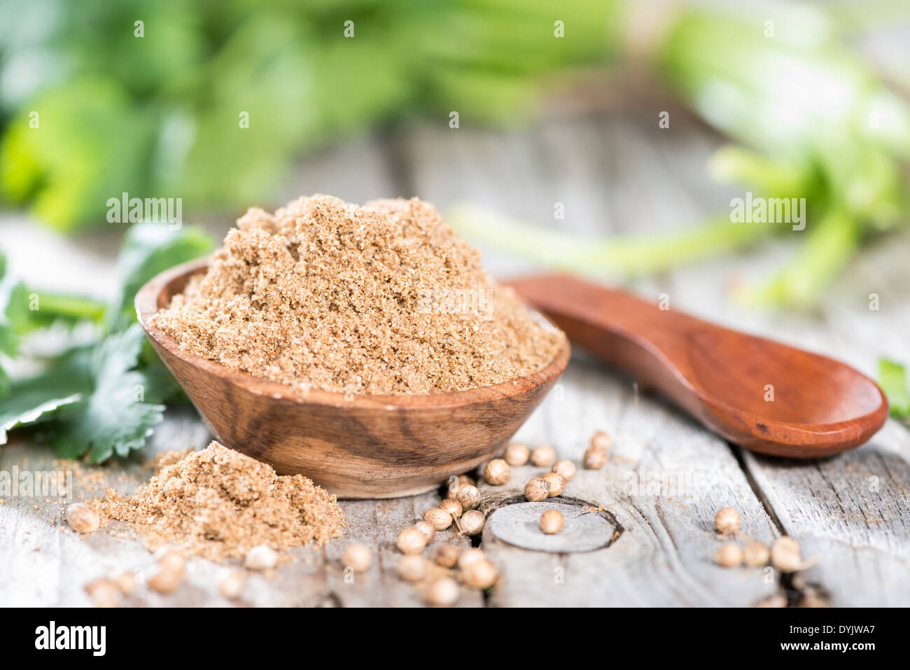 Portion of brown Cilantro Powder (close-up shot Stock Photo - Alamy