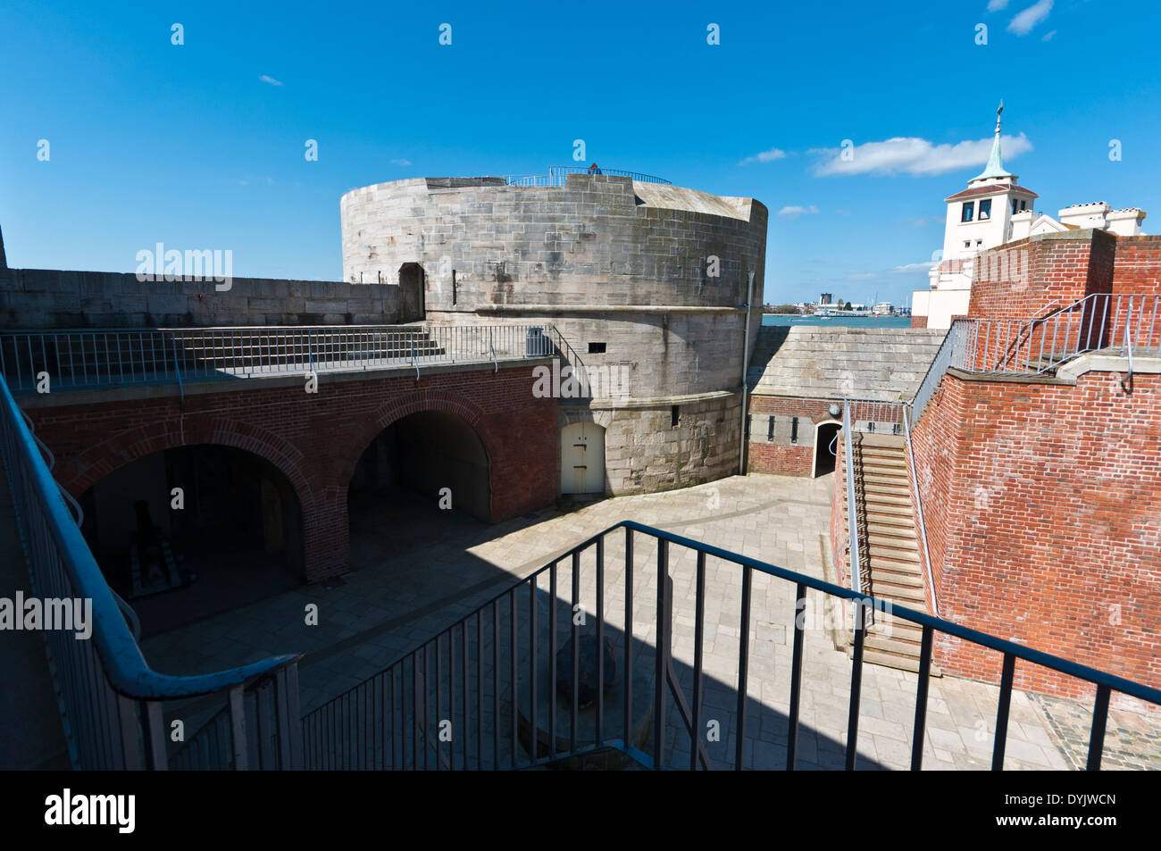 Round Tower fort Old Portsmouth Stock Photo - Alamy