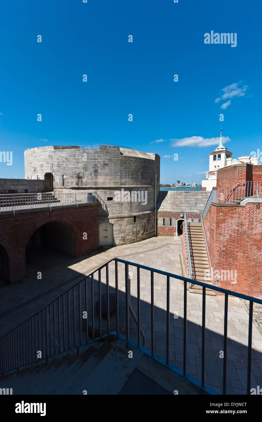 Round Tower fort Old Portsmouth Stock Photo - Alamy