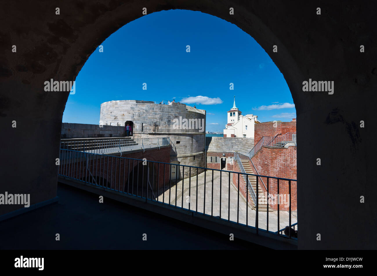 Round Tower fort Old Portsmouth Stock Photo - Alamy