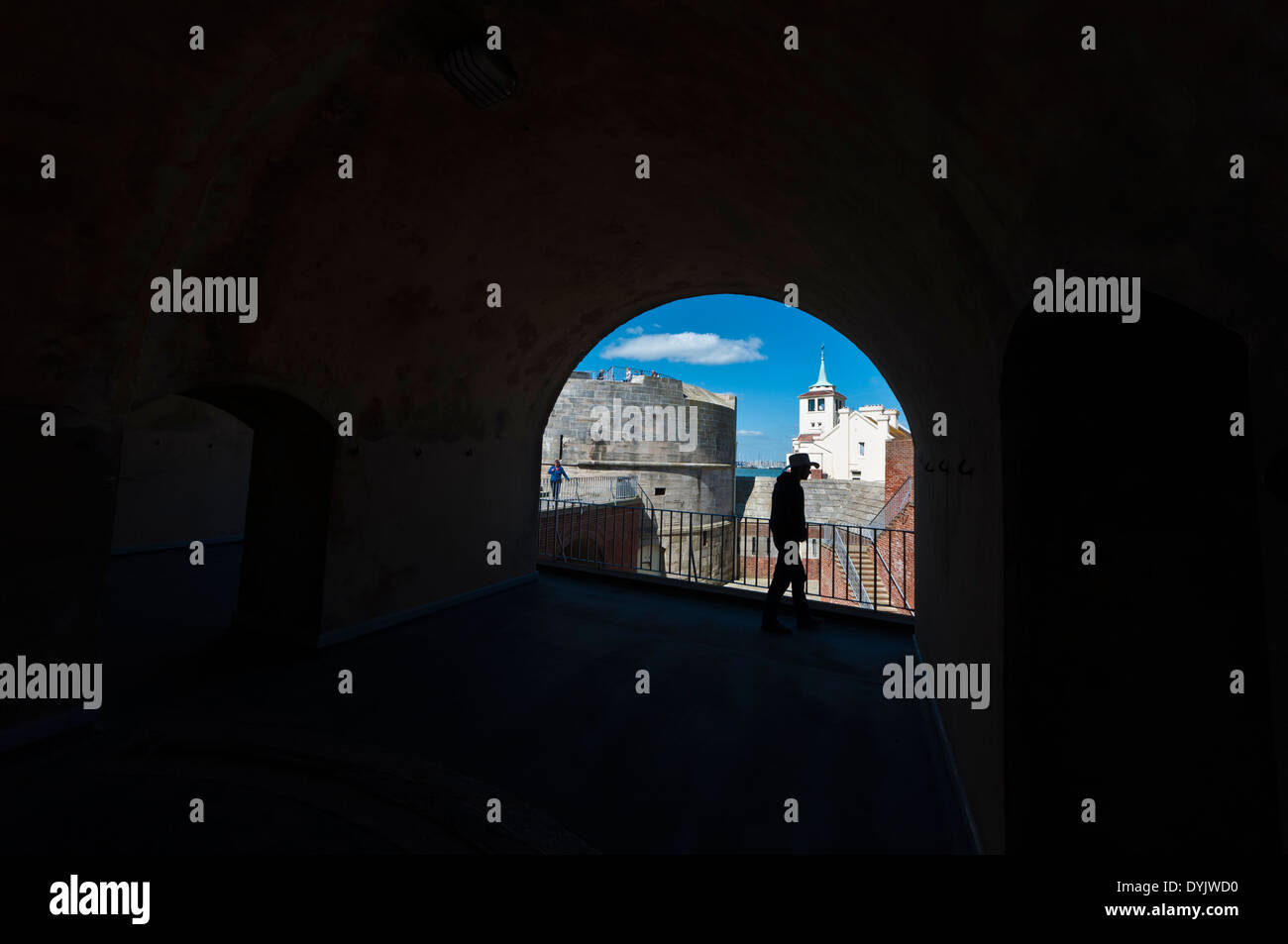 Round Tower fort Old Portsmouth Stock Photo - Alamy
