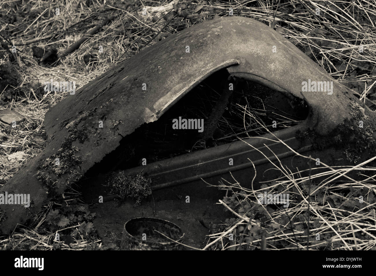 Car roof decayed on floor Stock Photo - Alamy