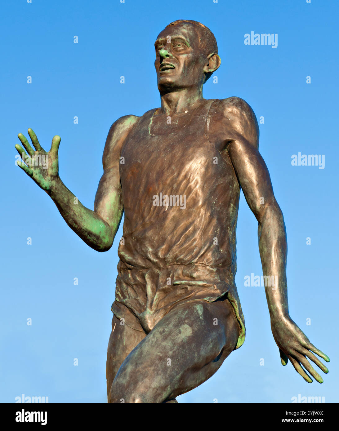 Statue of Olympic gold medal winner Steve Ovett in Brighton, UK Stock ...