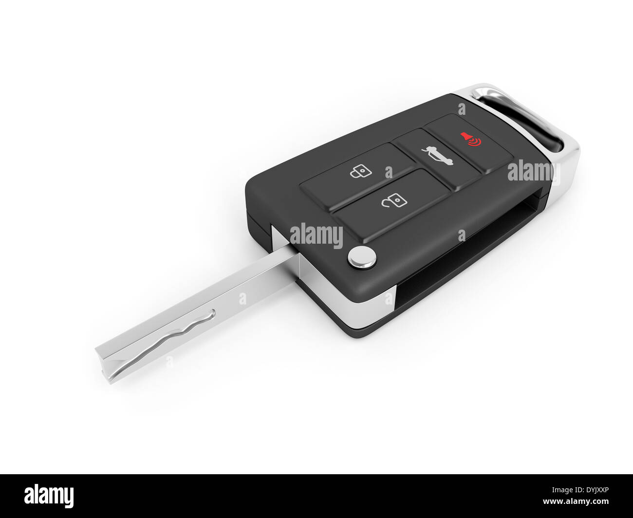 3d illustration of car key on white background Stock Photo - Alamy