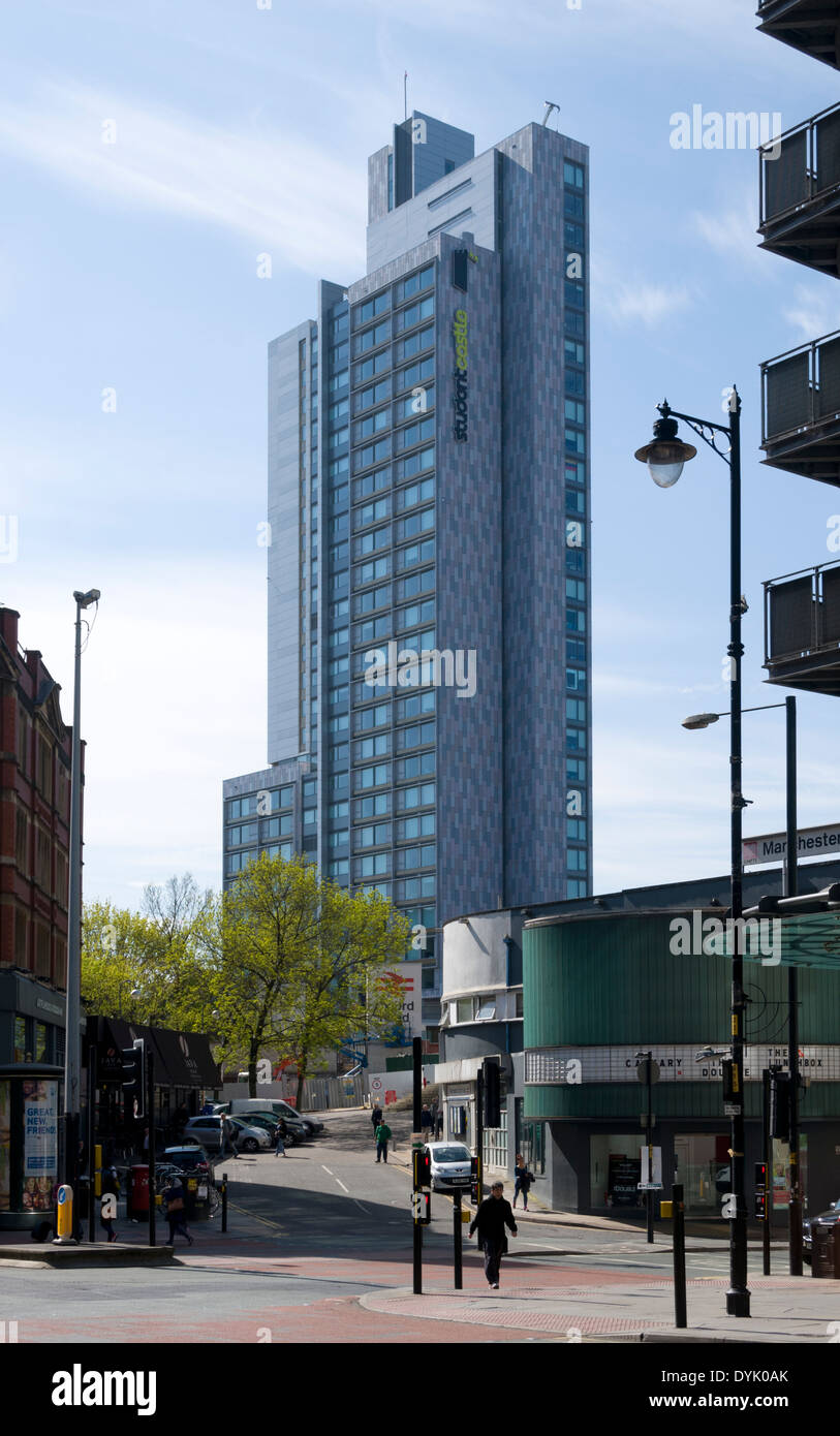 Student Castle apartment block. From Oxford Street, Manchester, England ...