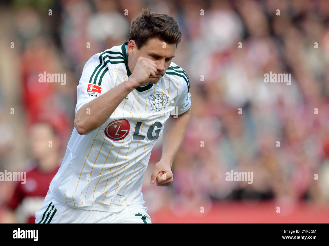 Nuremberg, Germany. 20th Apr, 2014. Leverkusen's Sebastian Boenisch ...