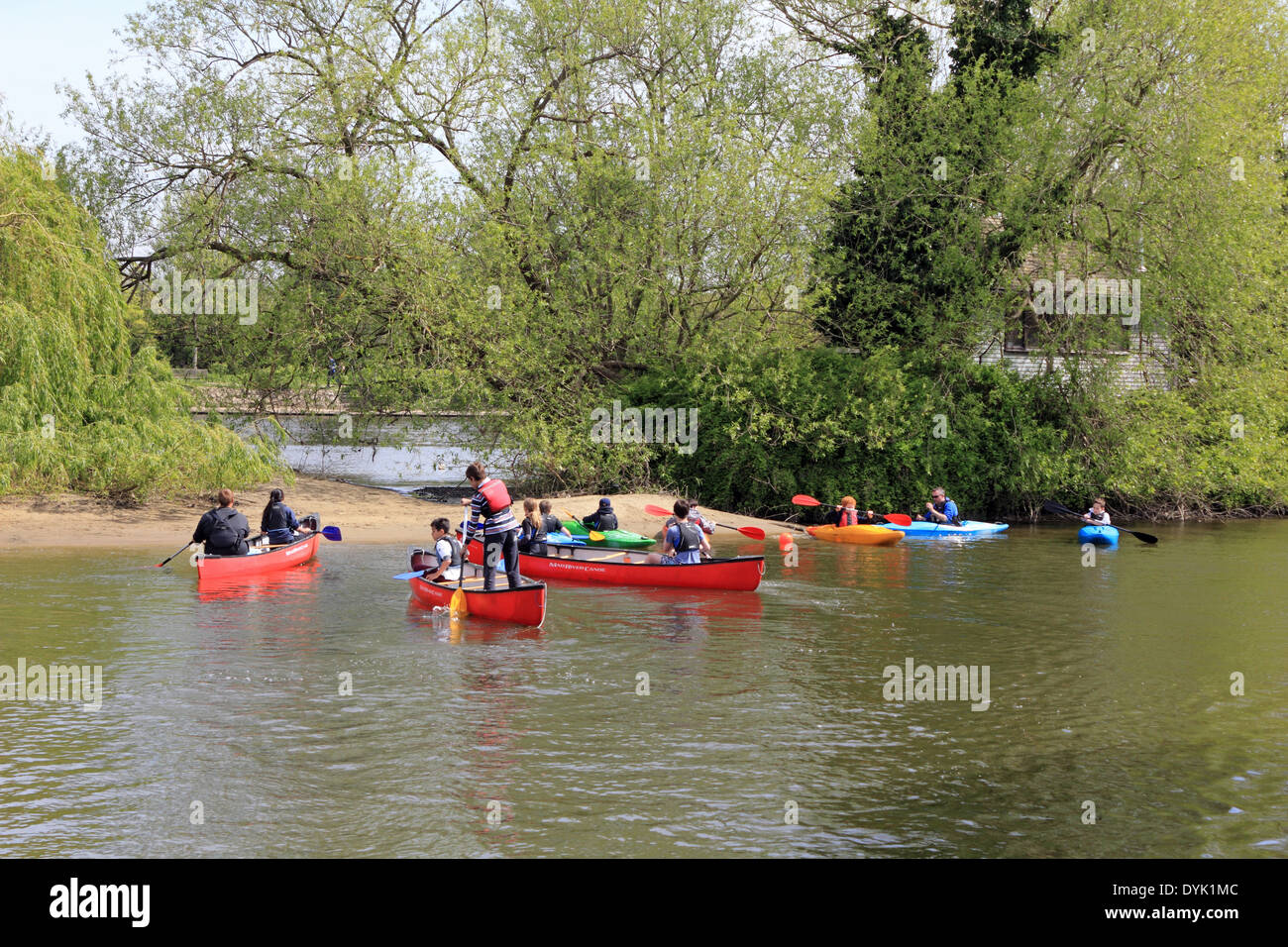 Canoing on the river at Thames Ditton, Surrey, England, UK Stock Photo ...