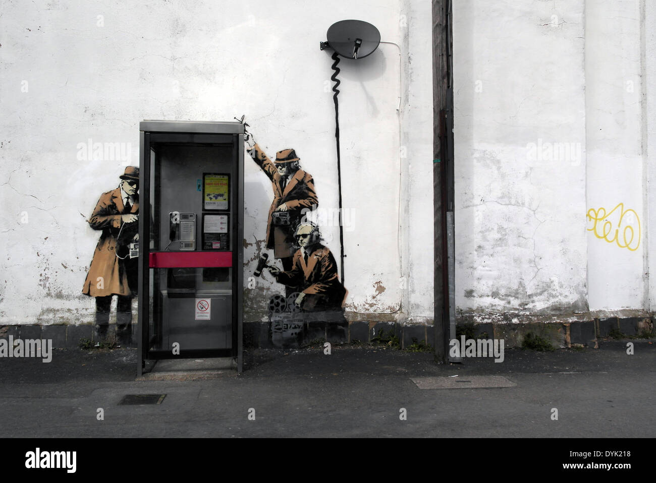 This piece of street art is believed to be by Banksy, it features ...