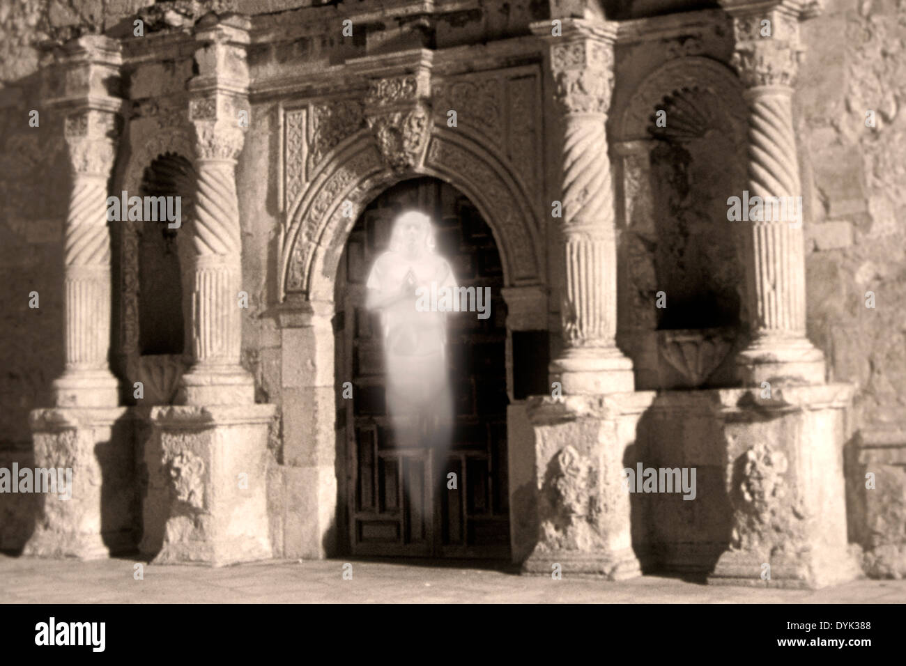 Ghost at the front door of the Alamo Stock Photo - Alamy