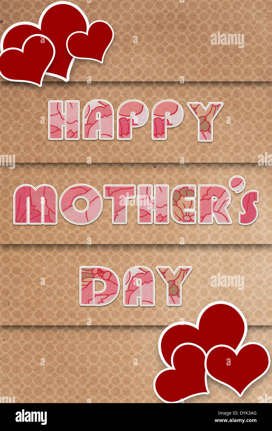 happy mothers day poster with hearts Stock Photo - Alamy