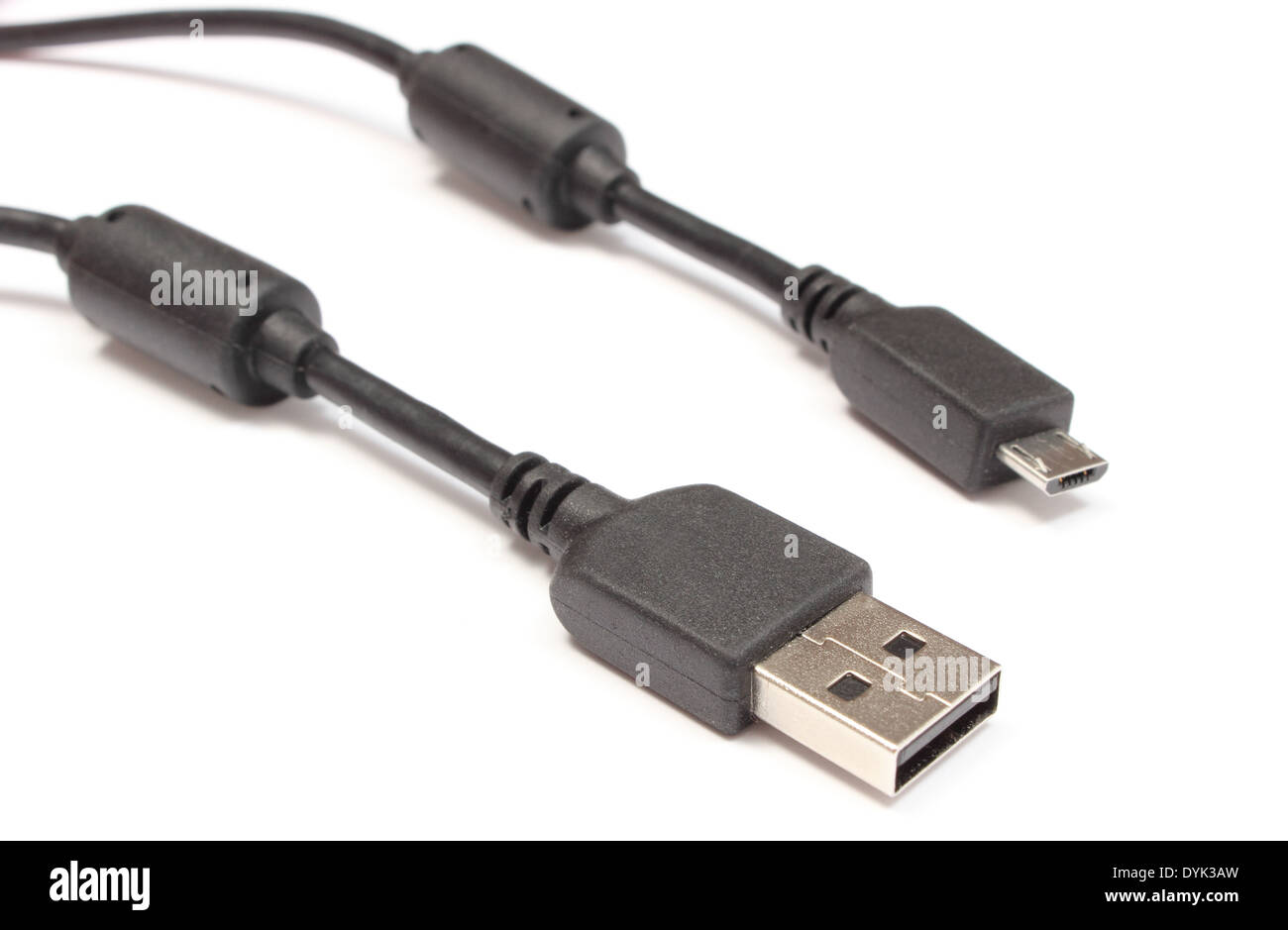 Closeup of plug, cable for electrical appliances. Isolated on white ...