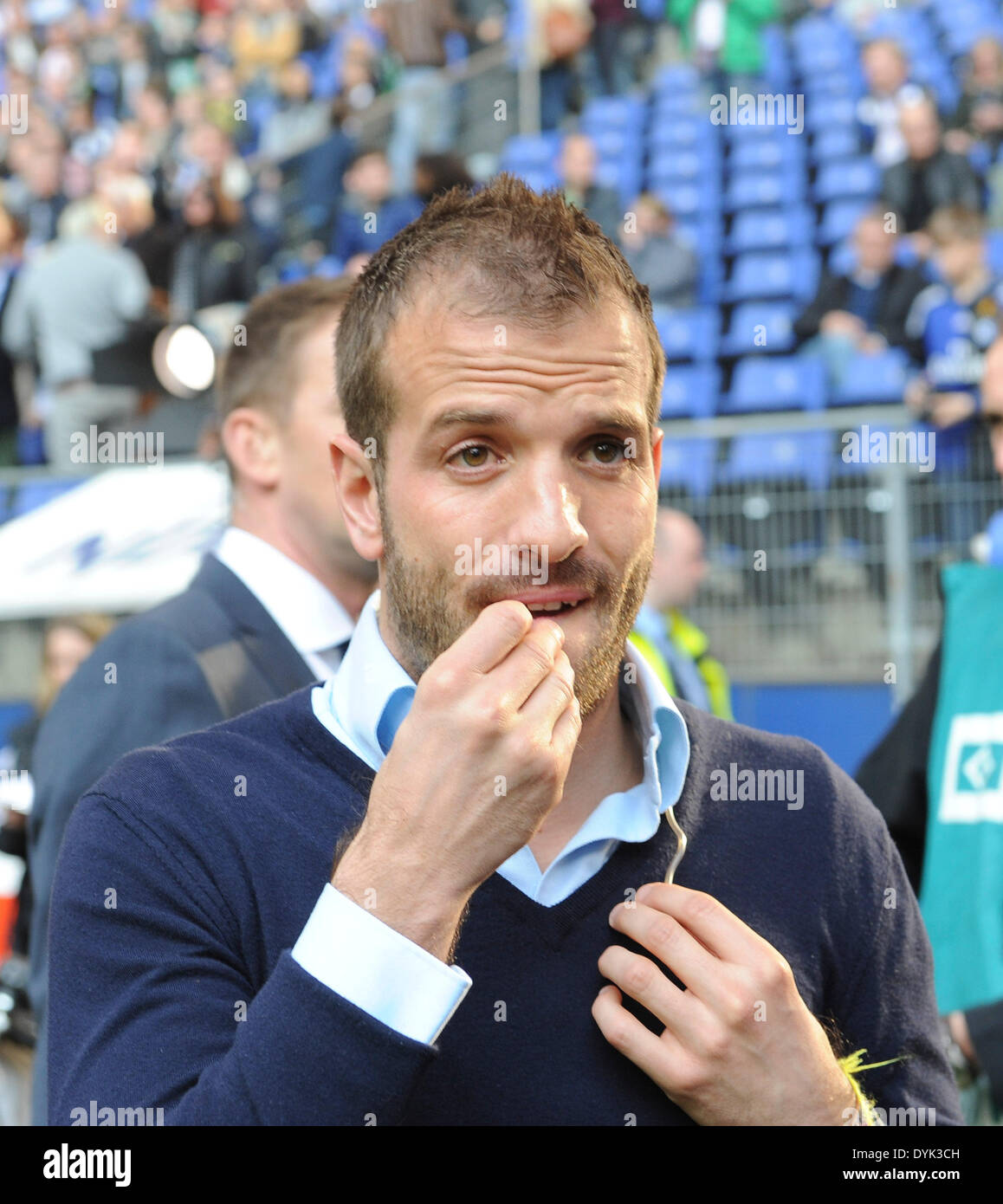 Dutch soccer player Rafael van der Vaart of the Hamburger SV reacts ...