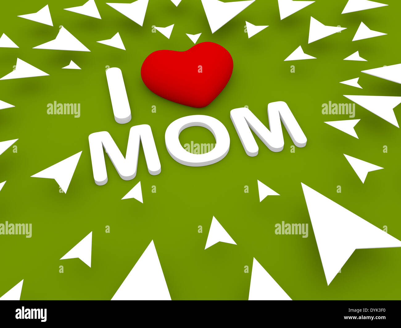 Love mom 3d green background hi-res stock photography and images - Alamy