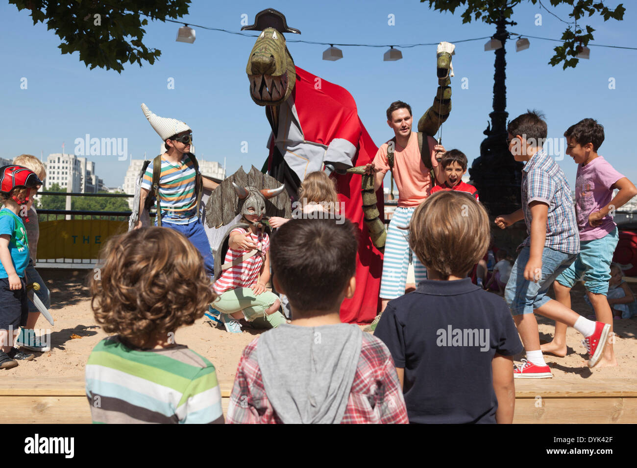 Captain Flinn and the Pirate Dinosaurs, London Wonderground Stock Photo ...