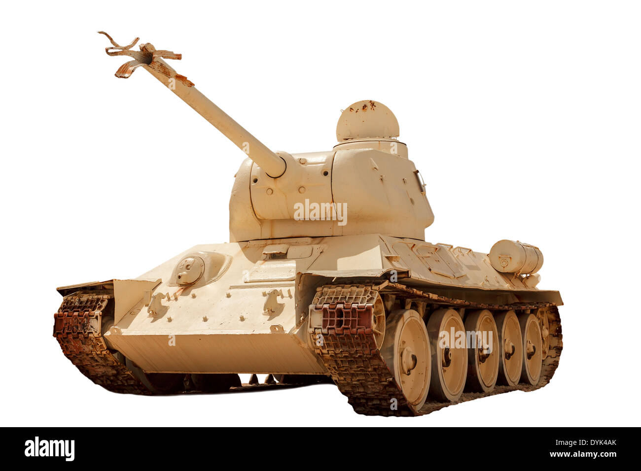 old tank on a white background Stock Photo - Alamy