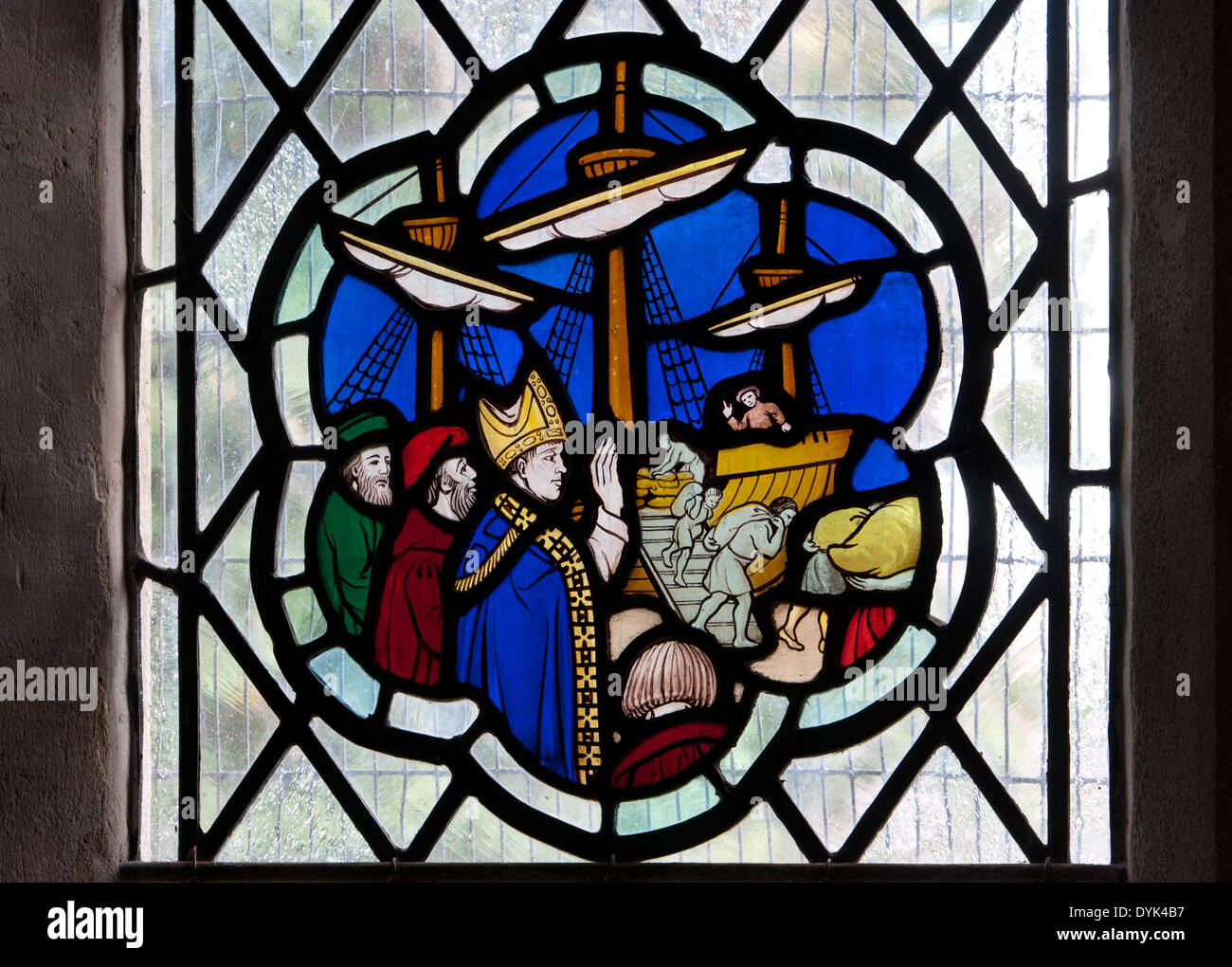 Saint Nicholas stained glass, St. Nicholas Church, Little Horwood ...