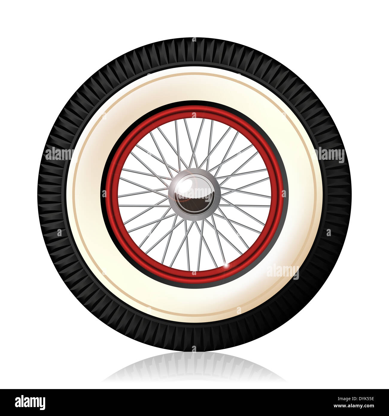 Retro car wheel Stock Photo - Alamy