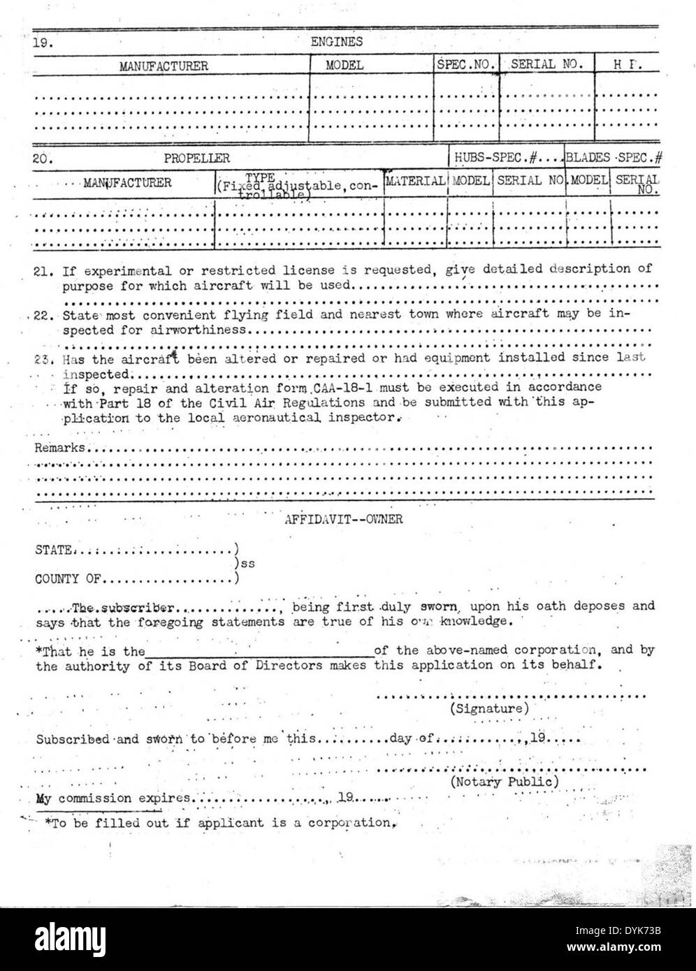 This CAA application, featuring Cessna aircraft test pilot Mort Brown ...
