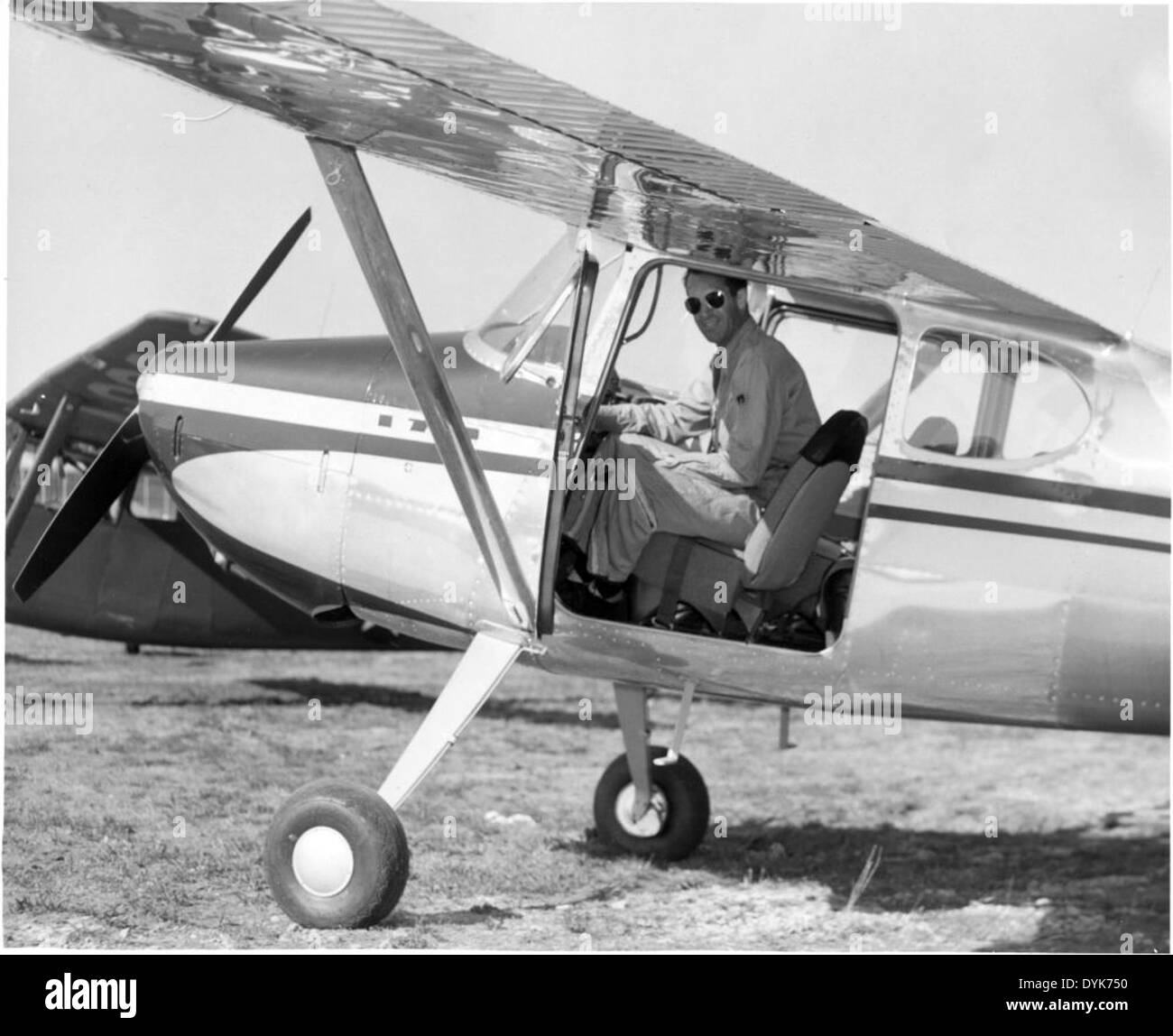 The image features Mort Brown, a renowned test pilot, captured in ...