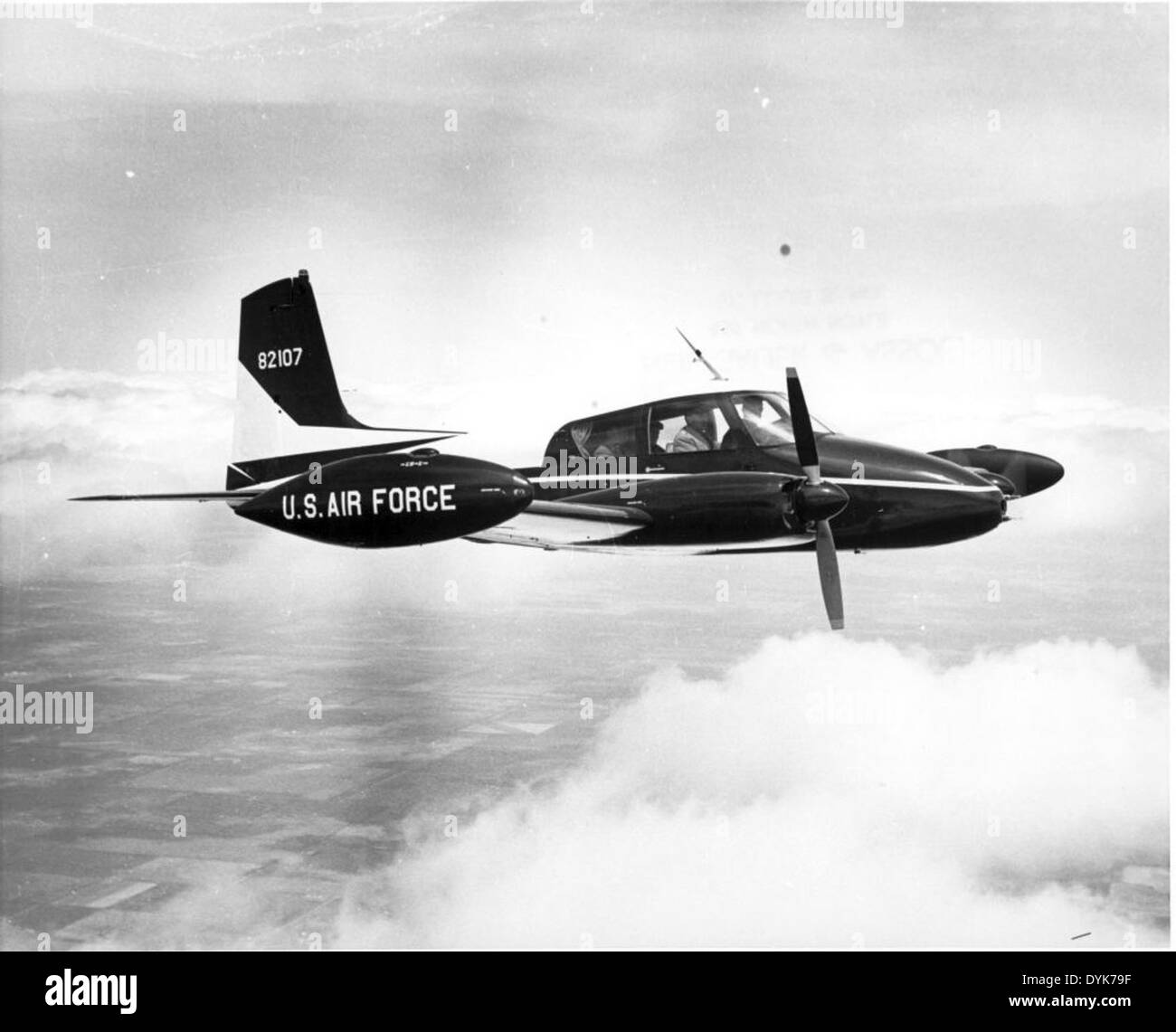 Mort Brown, a renowned test pilot, is seen flying the Cessna 310 with ...