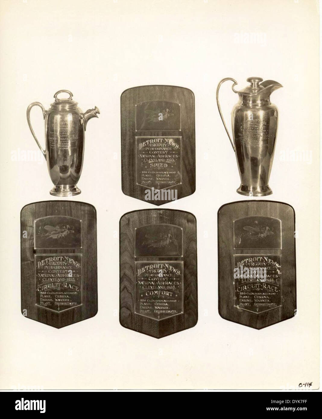 This 1935 photograph from the Detroit News shows test pilot Mort Brown ...