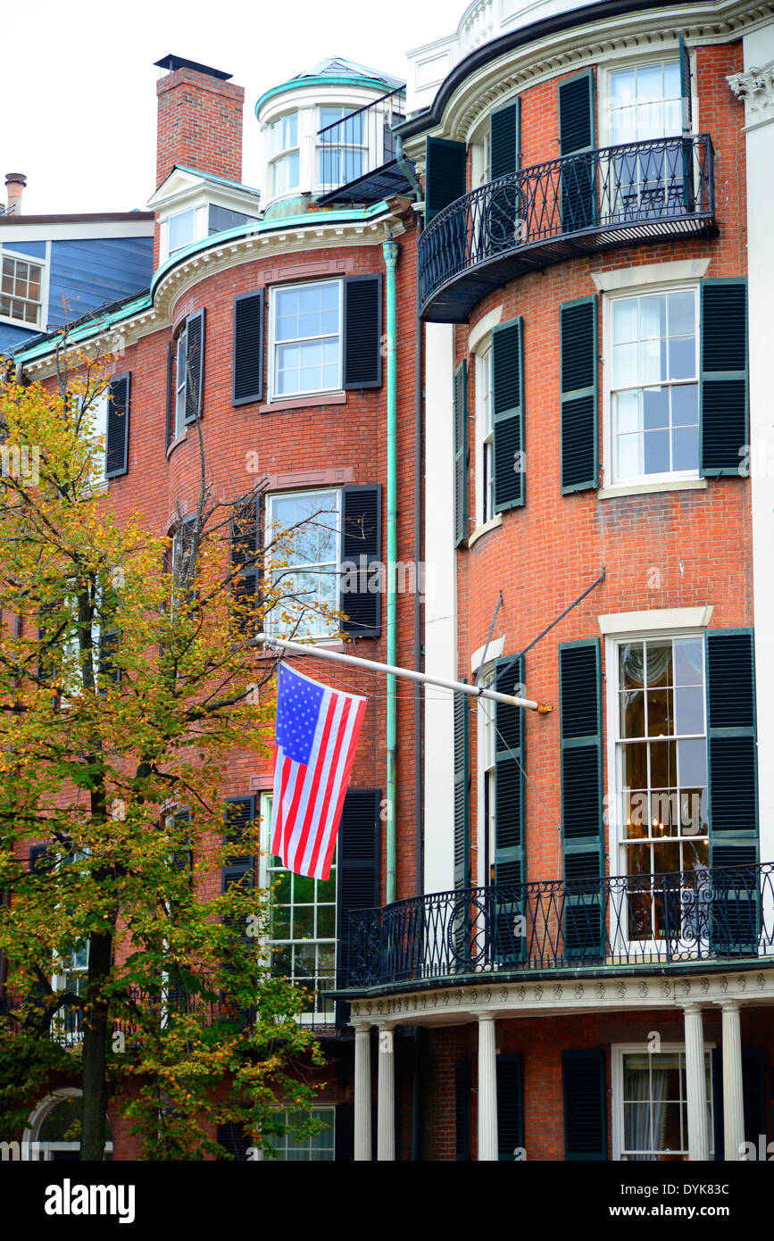 Famous historic Beacon Hill neighborhood in downtown Boston ...