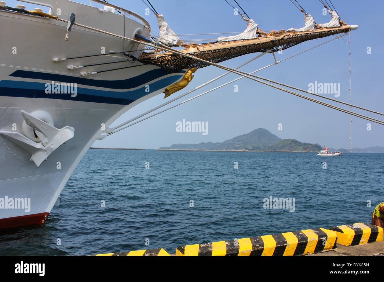 Nippon Maru Tall Sailing Ship in dock in Matsuyama, Ehime on Saturday ...
