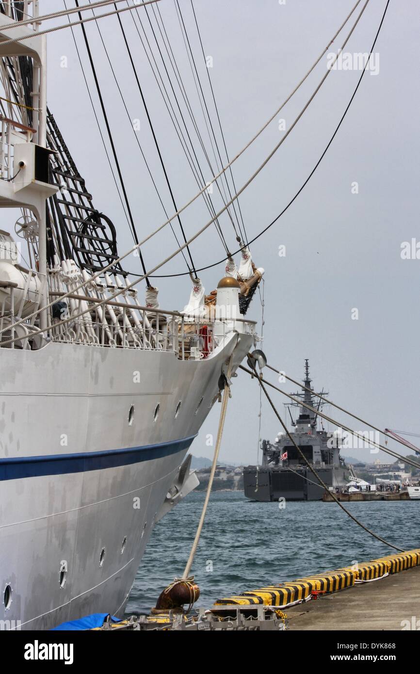 Nippon Maru Tall Sailing Ship in dock in Matsuyama, Ehime on Saturday ...