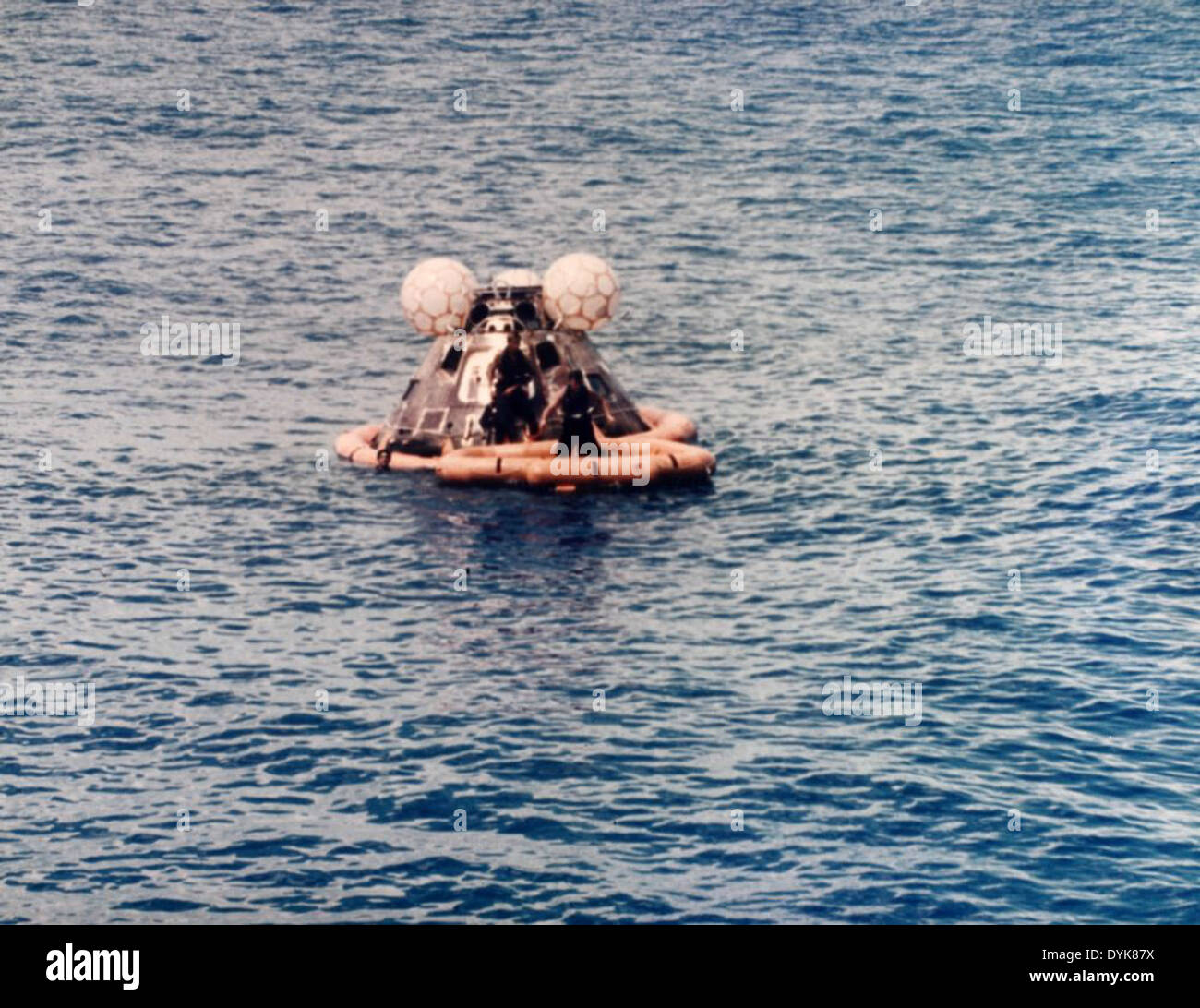 The photo depicts the Apollo splashdown at North Island Naval Air ...
