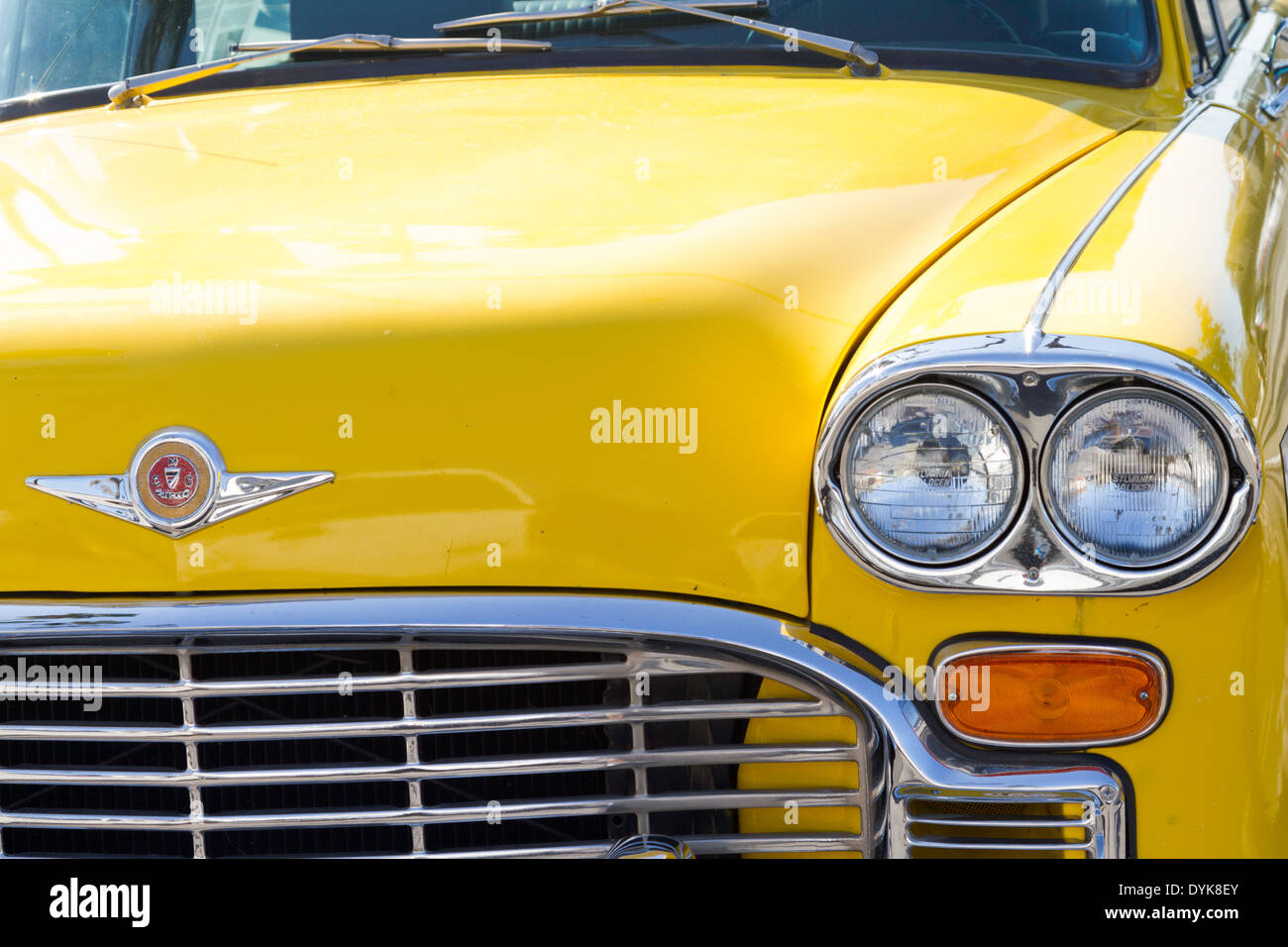 Front end detail of a yellow 1971 Checker Marathon taxicab Stock Photo ...