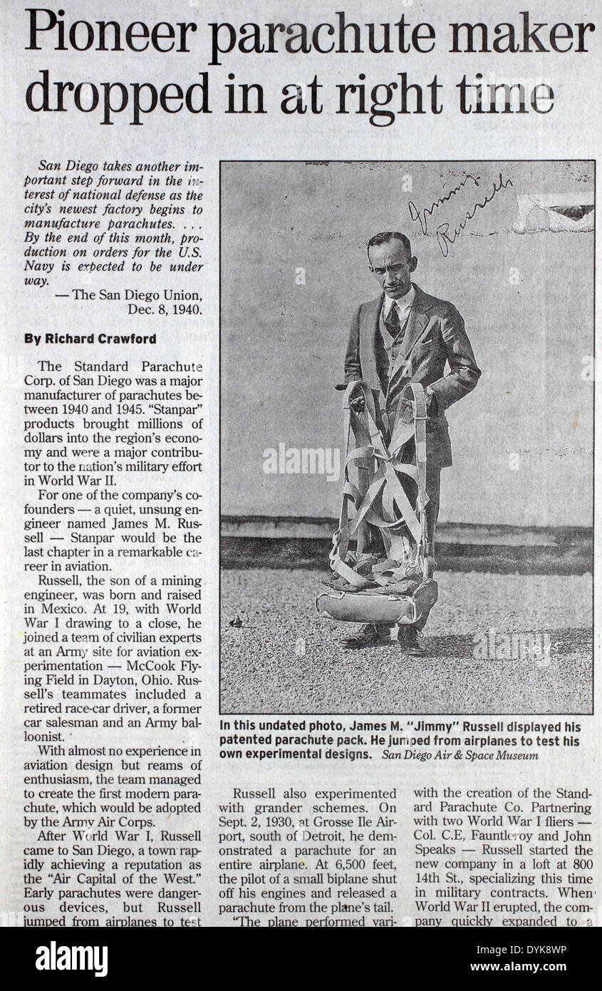 This newspaper article covers the achievements of James M. Russell ...