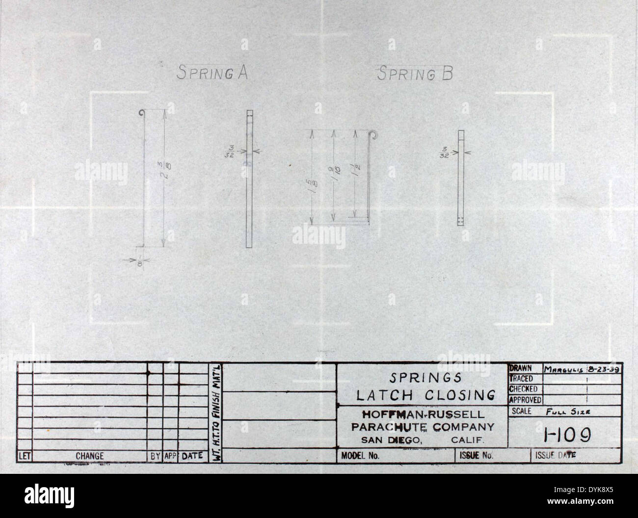 This schematic by James M. Russell shows the design of a spring latch ...