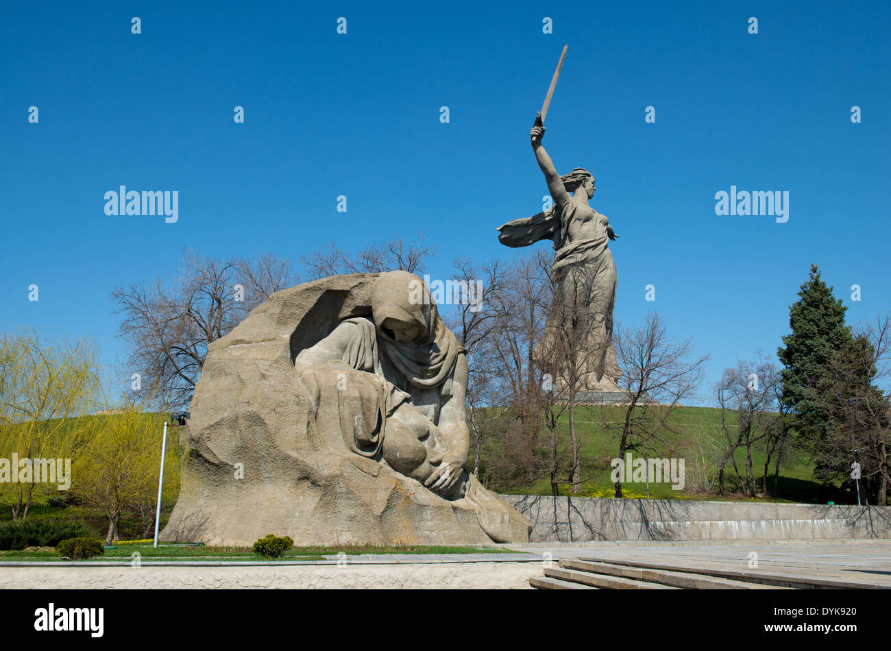 The monument of Grieving Mother in Mamayev Kurgan memorial complex in ...