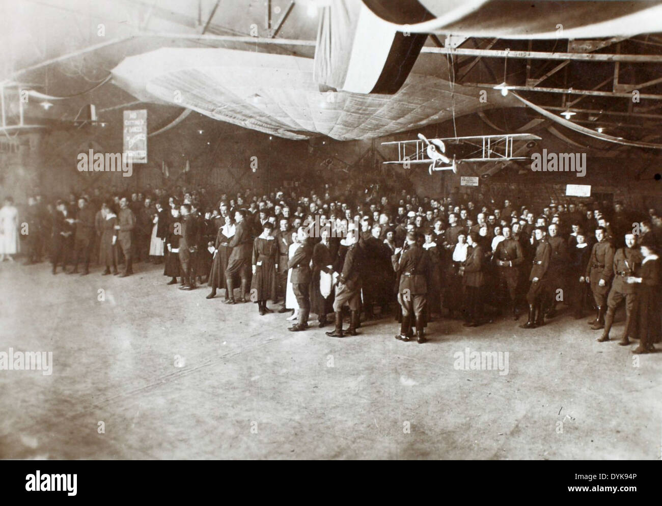 This photo from the Fred H. Morlan collection shows a hangar party with ...