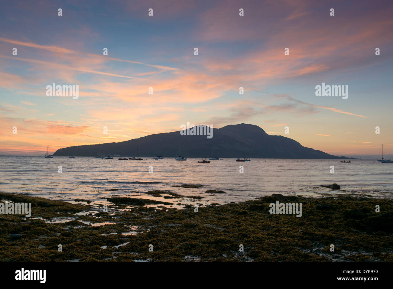 holy isle sunset arran Stock Photo - Alamy