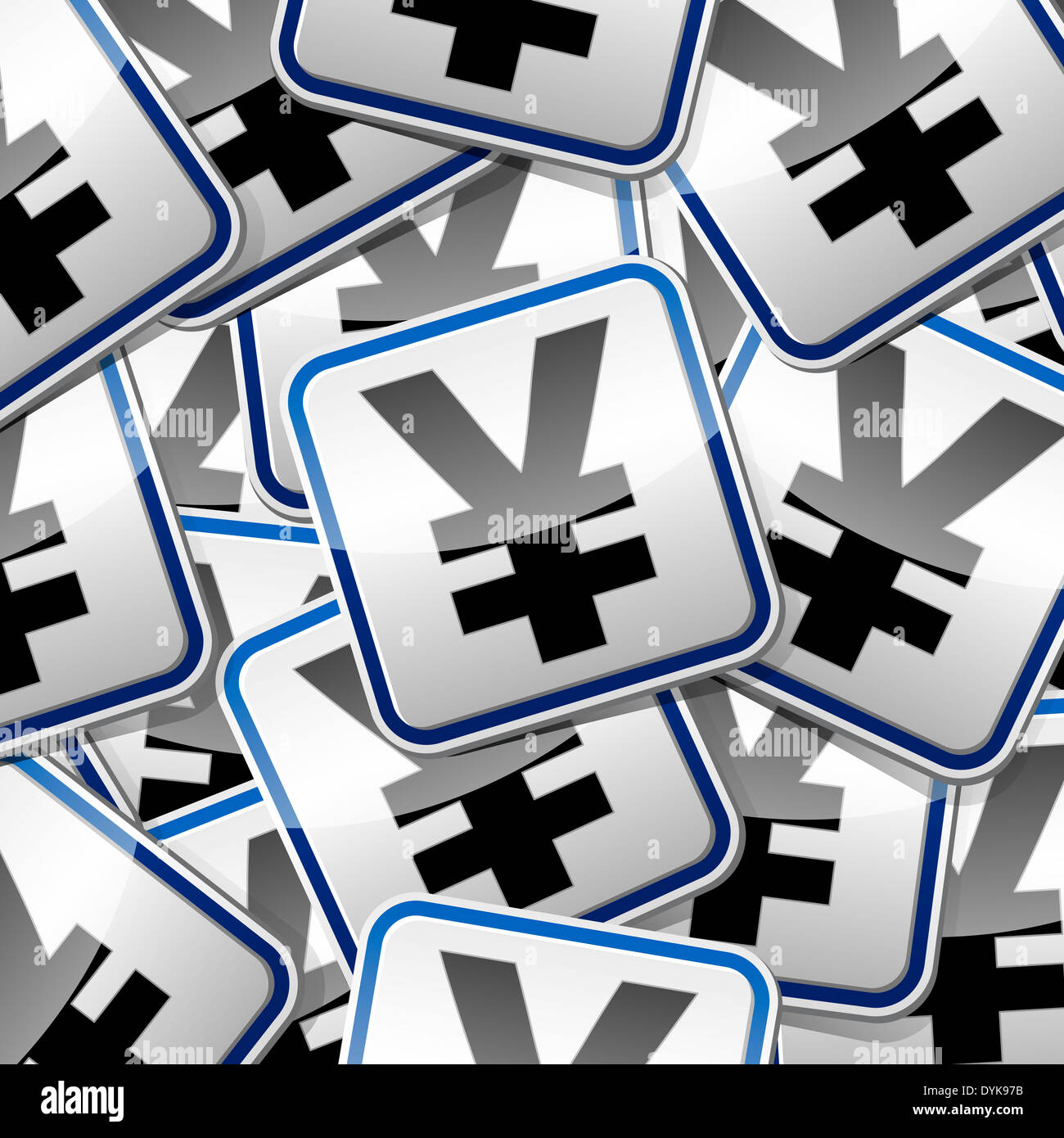 Yen money sign sticker collection Stock Photo - Alamy