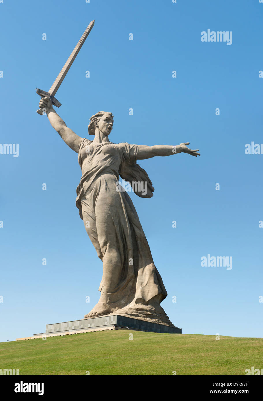 The monument of Motherland Calls in Mamayev Kurgan memorial complex in ...