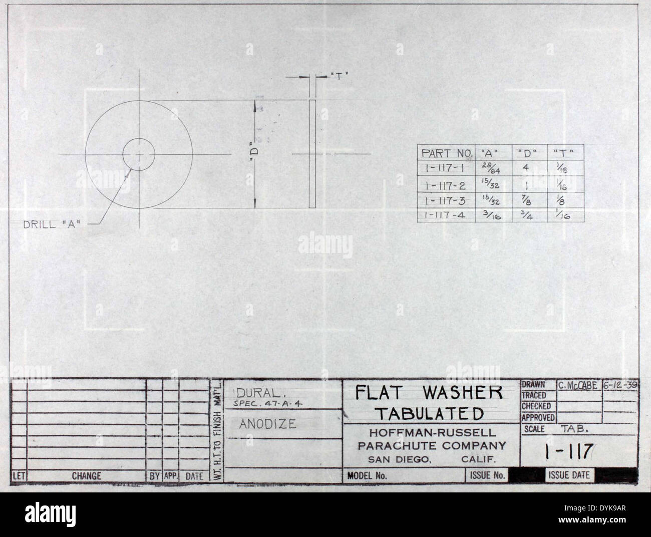 This schematic shows a tabulated design for a flat washer, a crucial ...